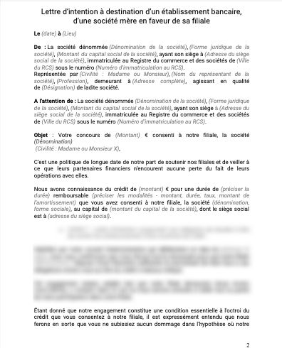 Lettre d'intention - document et modèle à télécharger